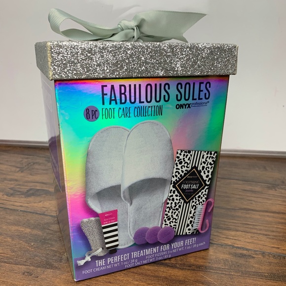 Shoes | Gift Set Slippers Bath Fizz Pumice Stone Cream Toe Spacers ...